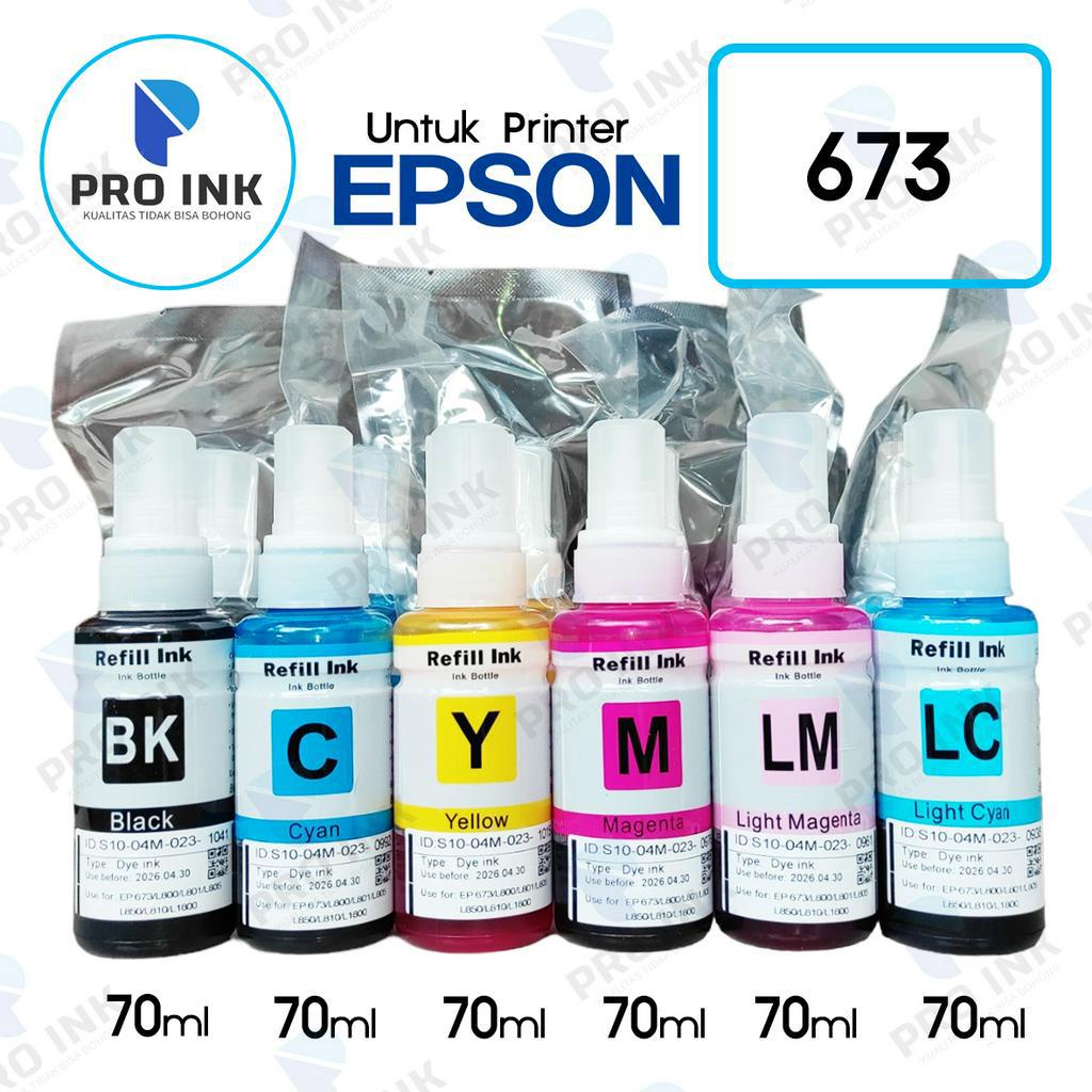 Jual 1 SET 6 Warna Tinta Epson 673 untuk Printer L800 L805 L810 L850 L1800 | Shopee Indonesia