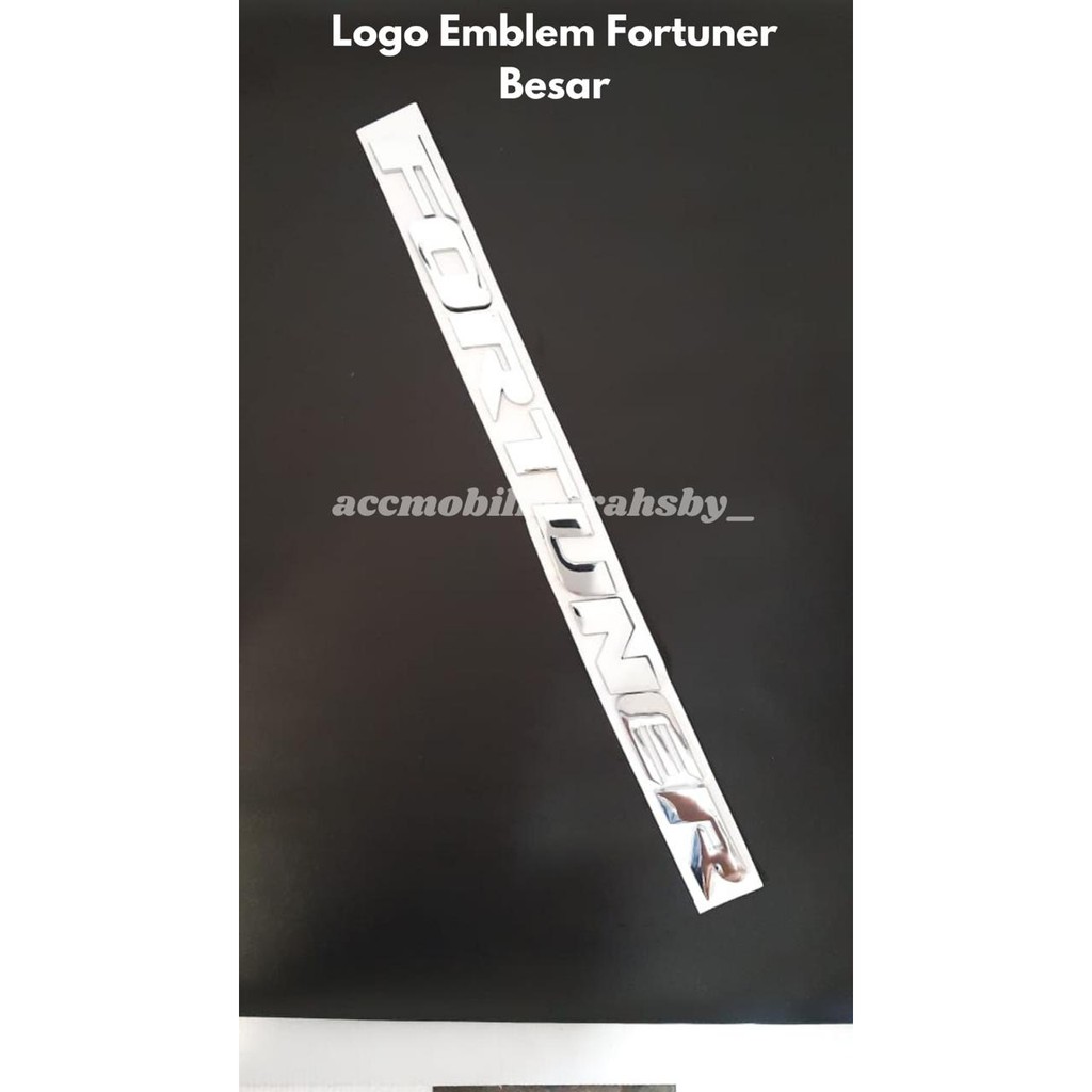 Jual Emblem Logo Mobil Fortuner Chrome Tulisan Fortuner Besar | Shopee ...