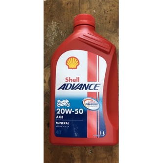 Jual OLI MESIN MOTOR SHELL ADVANCE 4T 20W-50 AX3 1 LITER ORIGINAL BRQL ...