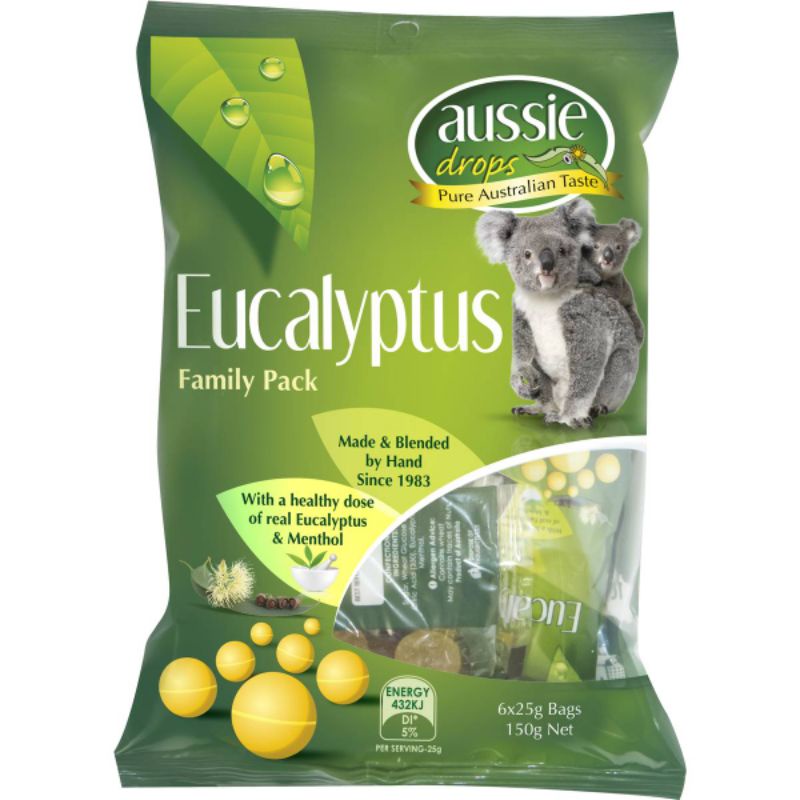 Jual Aussie drops eucalyptus isi 6 small pack/permen tenggorokan import/Best Before Juni 2025 ...