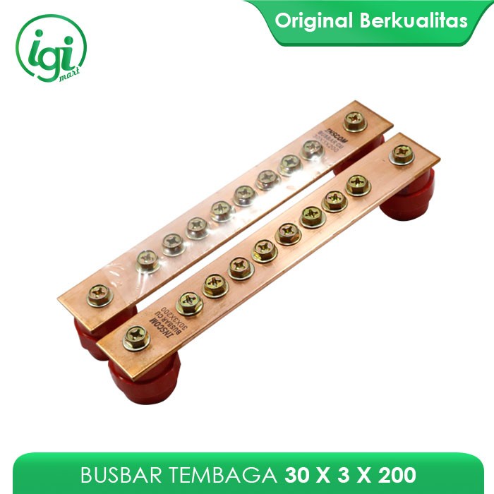 Jual BUSBAR ARDE TEMBAGA 30 X 3 X 200 / TERMINAL NOL PLAT ISOLATOR ...