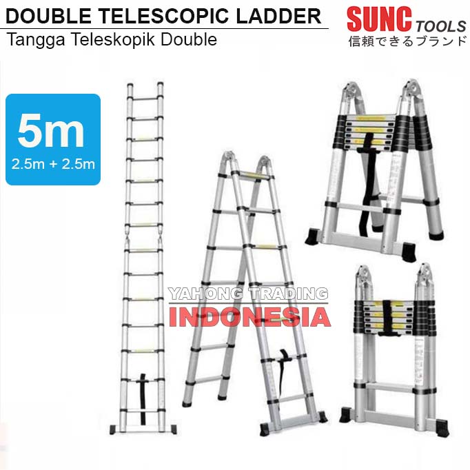 Jual Tangga Teleskopik Double Tangga Lipat Susun Telescopic Ladder 5m ...