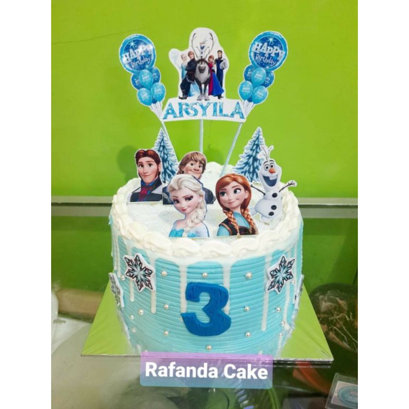 Jual Topper kue ulang tahun toper ultah Frozen elsa ana custom nama ...