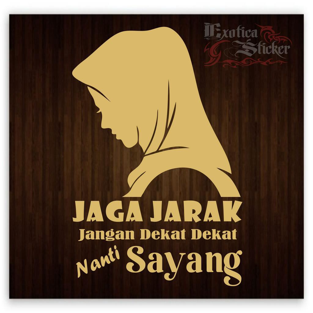 Jual sticker jaga jarak cutting sticker cewek hijab | Shopee Indonesia