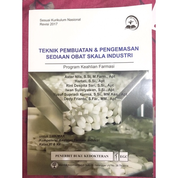 Jual Teknik Pembuatan & Pengemasan Sediaan Obat Skala Industri | Shopee ...