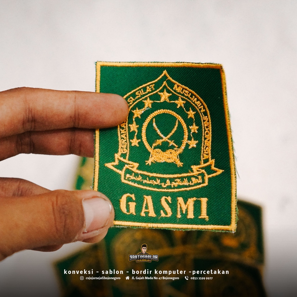 Jual Bet/Badge Logo Pagar Nusa Gasmi Full Bordir Ukuran 9X7 cm | Shopee ...