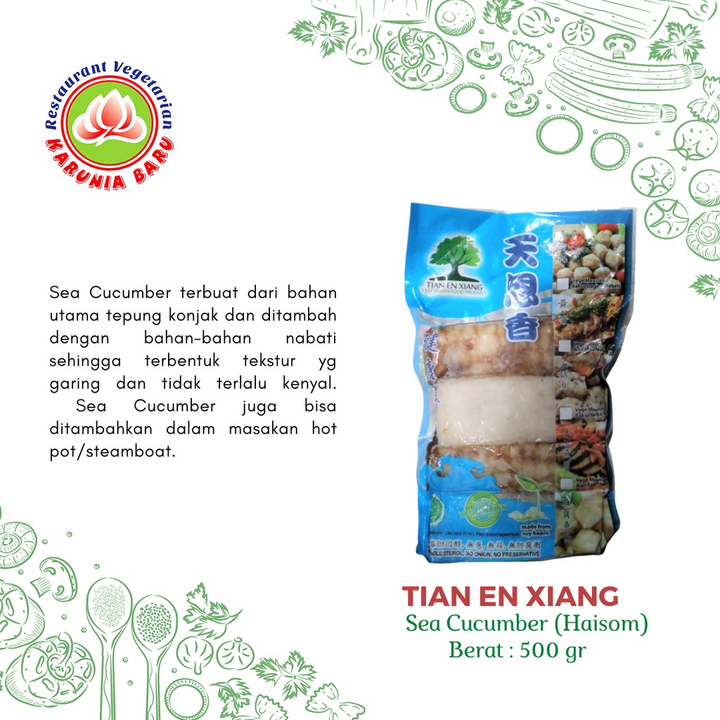 Jual Tian En Xiang Sea Cucumber/ TerIpang Vegan Haisom 450 gr | Shopee ...