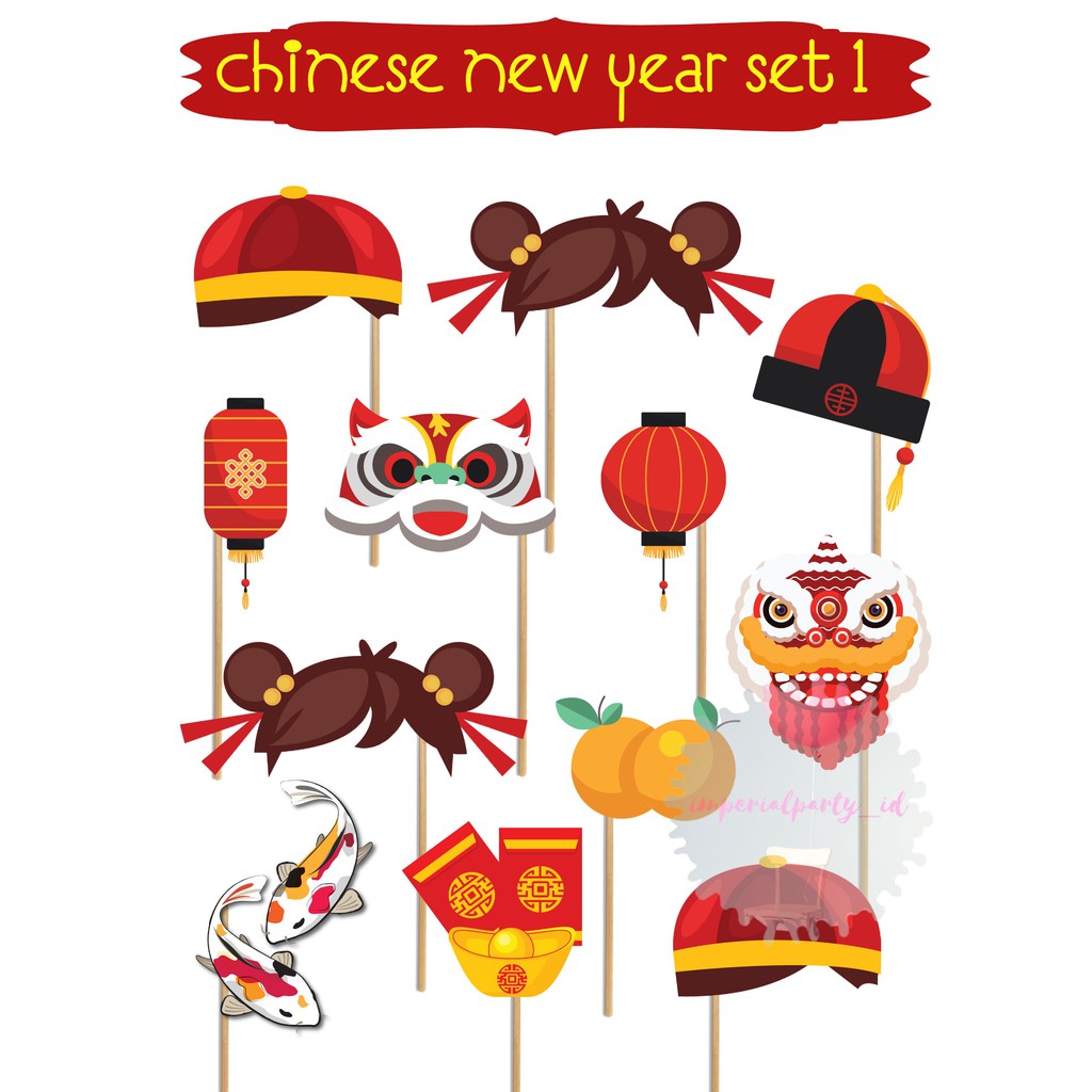 Jual Props Photobooth Foto Happy Chinese New Year Imlek Sincia Gong Xi ...