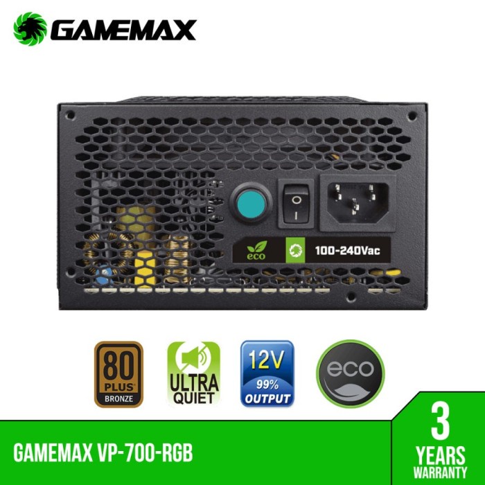 Jual Gamemax PSU 700W VP-700 RGB Value Performance 80+ Gaming Power Supply | Shopee Indonesia