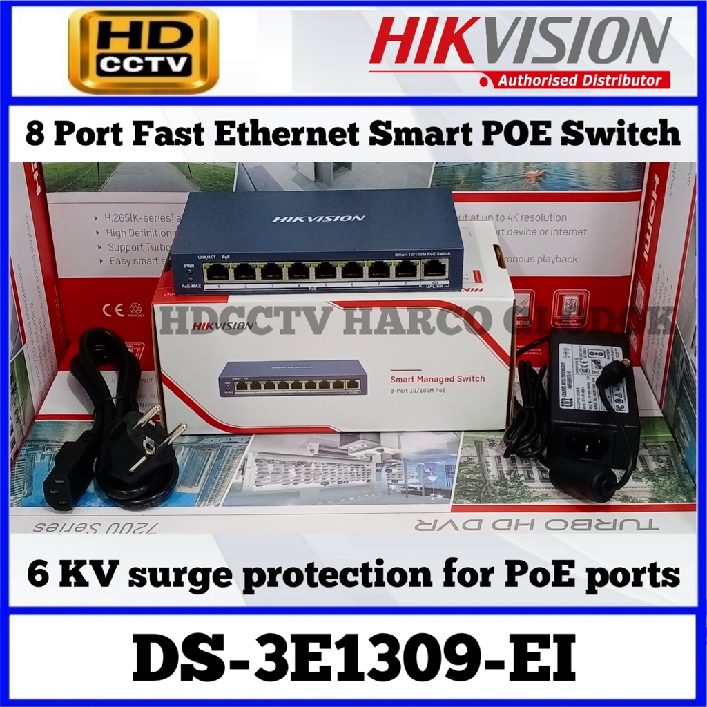 Jual HIKVISION DS-3E1309P-EI 8 PORT FAST ETHERNET SMART POE SWITCH | Shopee Indonesia