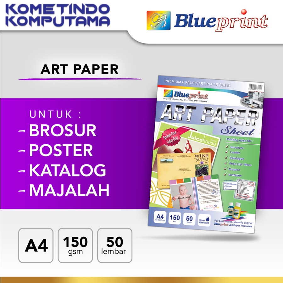 Jual AP-A4150 Kertas Art Paper A4 BLUEPRINT Kertas Art Karton, Brosur ...