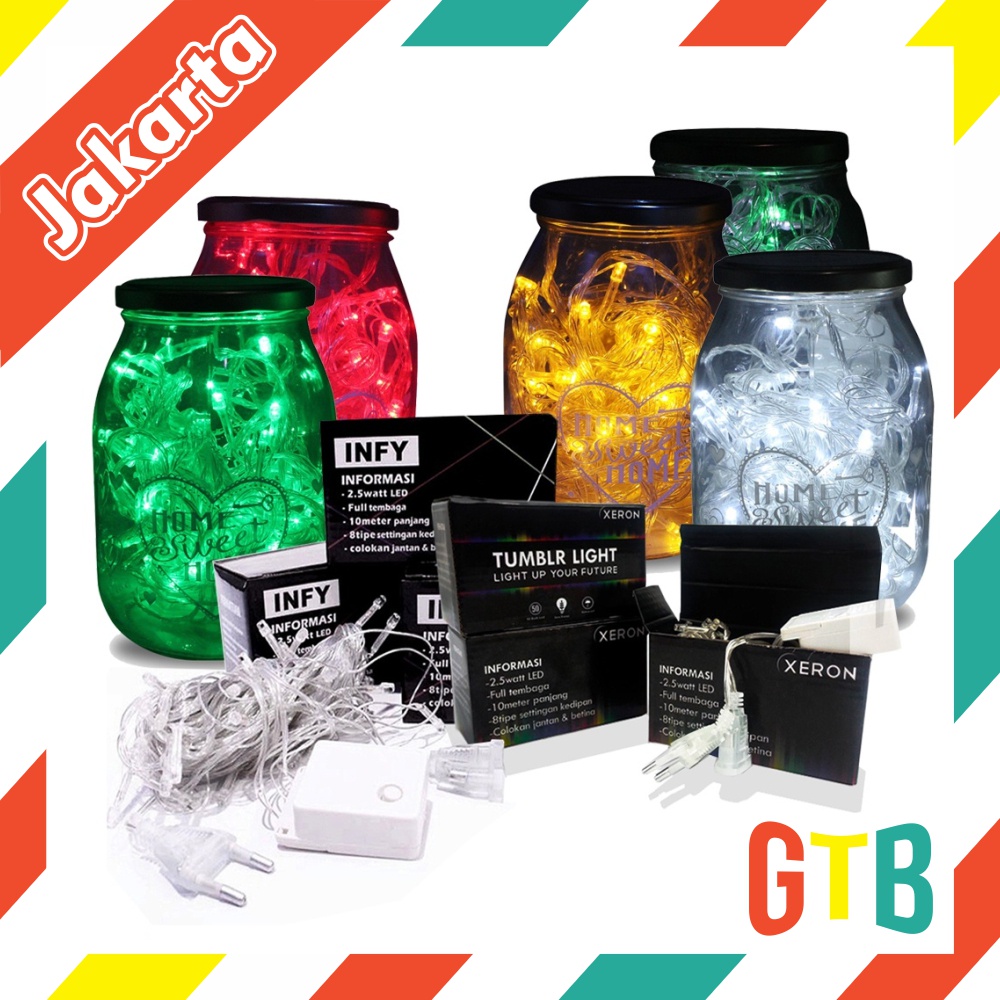 Jual GTB Lampu tumblr 7.5 Meter 50 LED Kotak Packingan BOX LAMPU LED ...