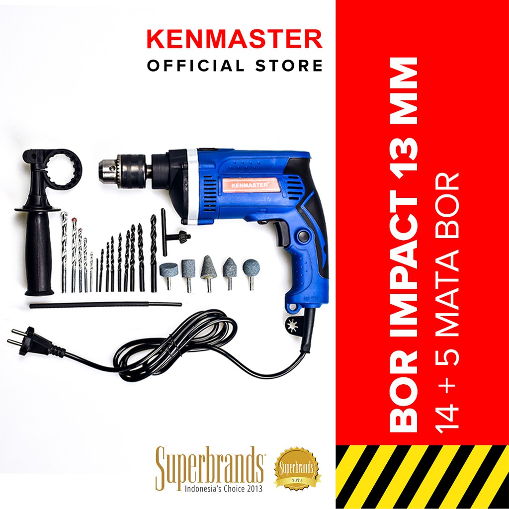 Jual Kenmaster Bor Impact Drill 13MM With Box - Bor Listrik - BOR-080 ...