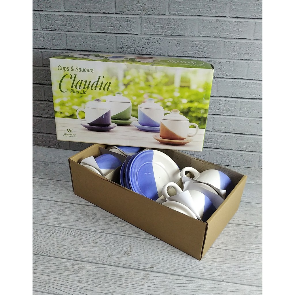 Jual GELAS KOPI KLAUDIA 4 SET CANGKIR KOPI & PIRING TATAKAN KERAMIK ...