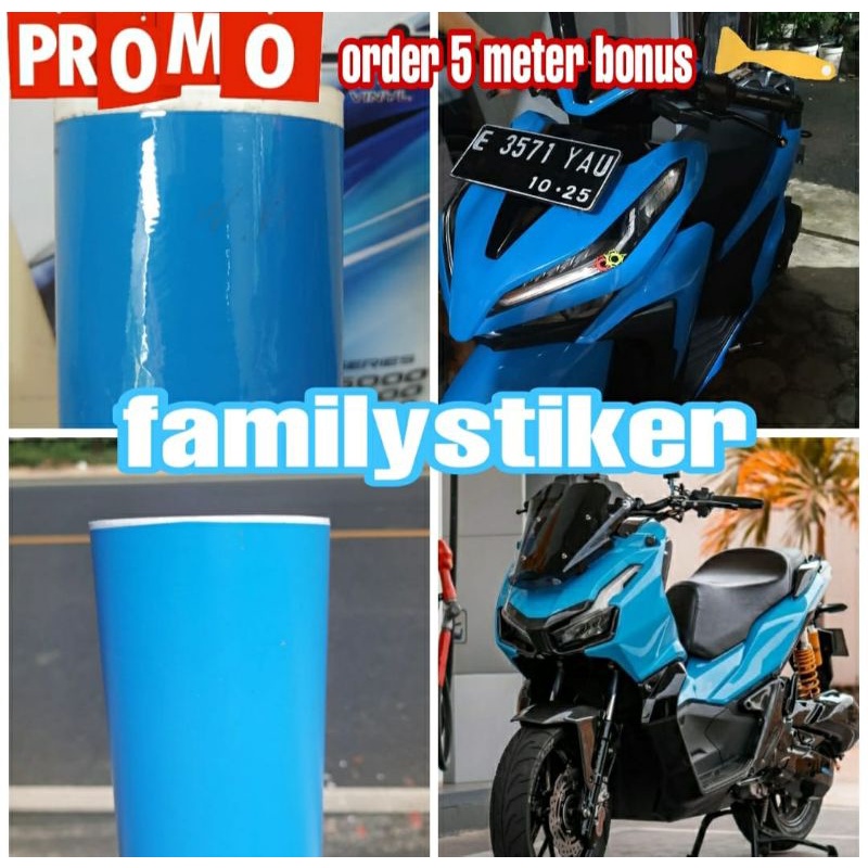 Jual Sticker Biru Glosy Skotlet Sticker Biru Doff/ Glosy Sekotlet Motor ...