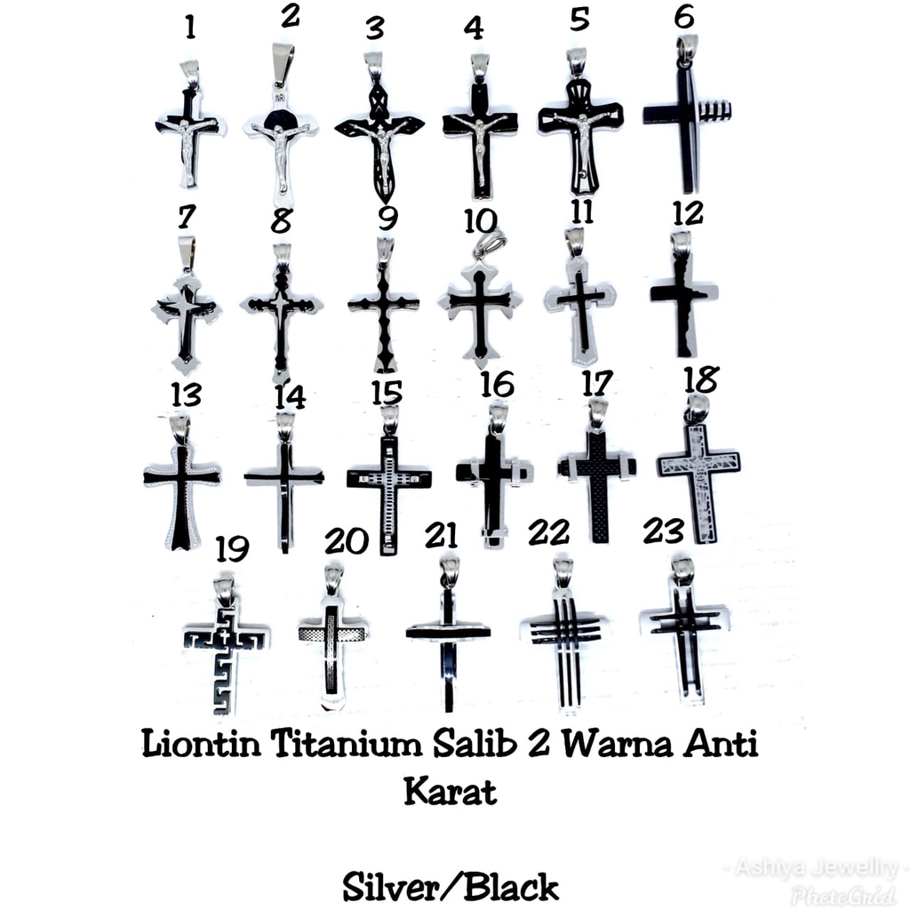 Jual Liontin Titanium Salib Variasi 2warna Import Premium Anti Karat ...