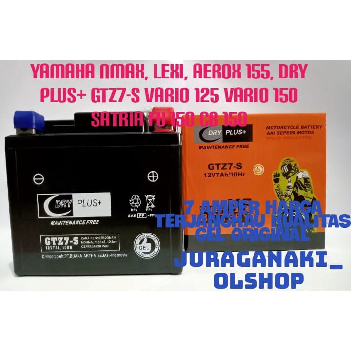 Jual AKI MOTOR HONDA YAMAHA NMAX CBR 150 PCX 125/150 Vario 125/150 GTZ7S DRYPLUS ACCU KERING ...