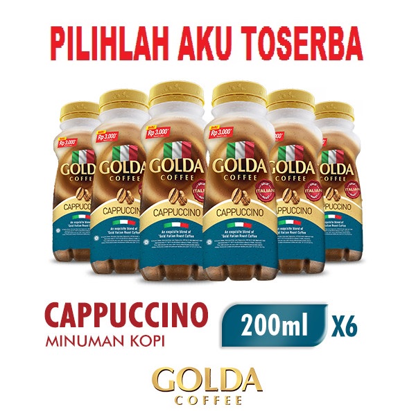 Jual GOLDA Minuman Kopi CAPPUCCINO 200 ml - ( Harga paket isi 6 botol ...