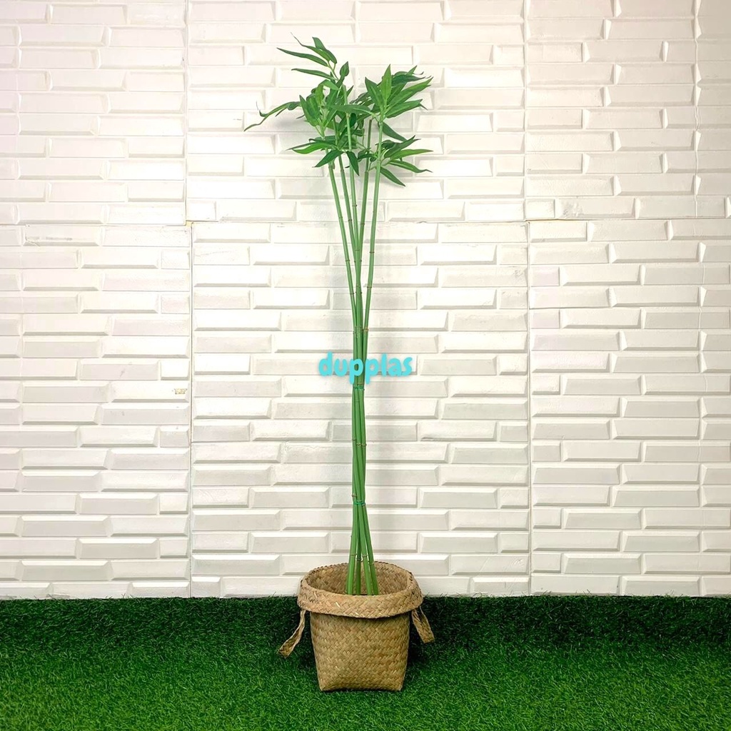 Jual Pohon Daun Bambu Jepang Air Latex Artificial Cover Anyaman Purun ...
