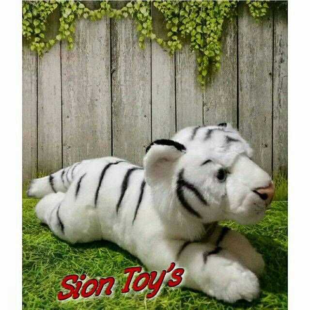 Jual Boneka Hewan Macan Putih (Lying White Tiger Doll) | Shopee Indonesia