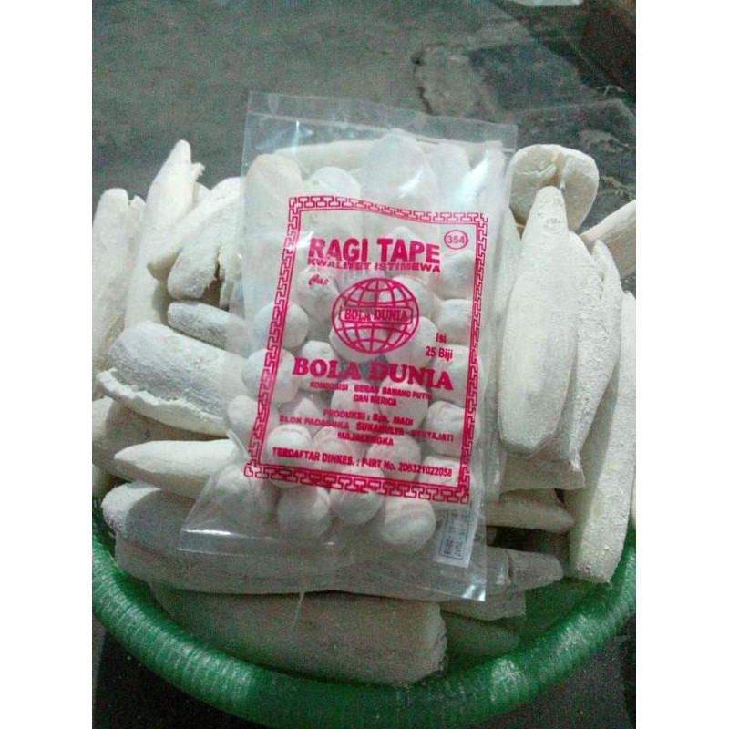 Jual RAGI TAPE BOLA DUNIA BESAR 1 bungkus isi 25 biji | Shopee Indonesia