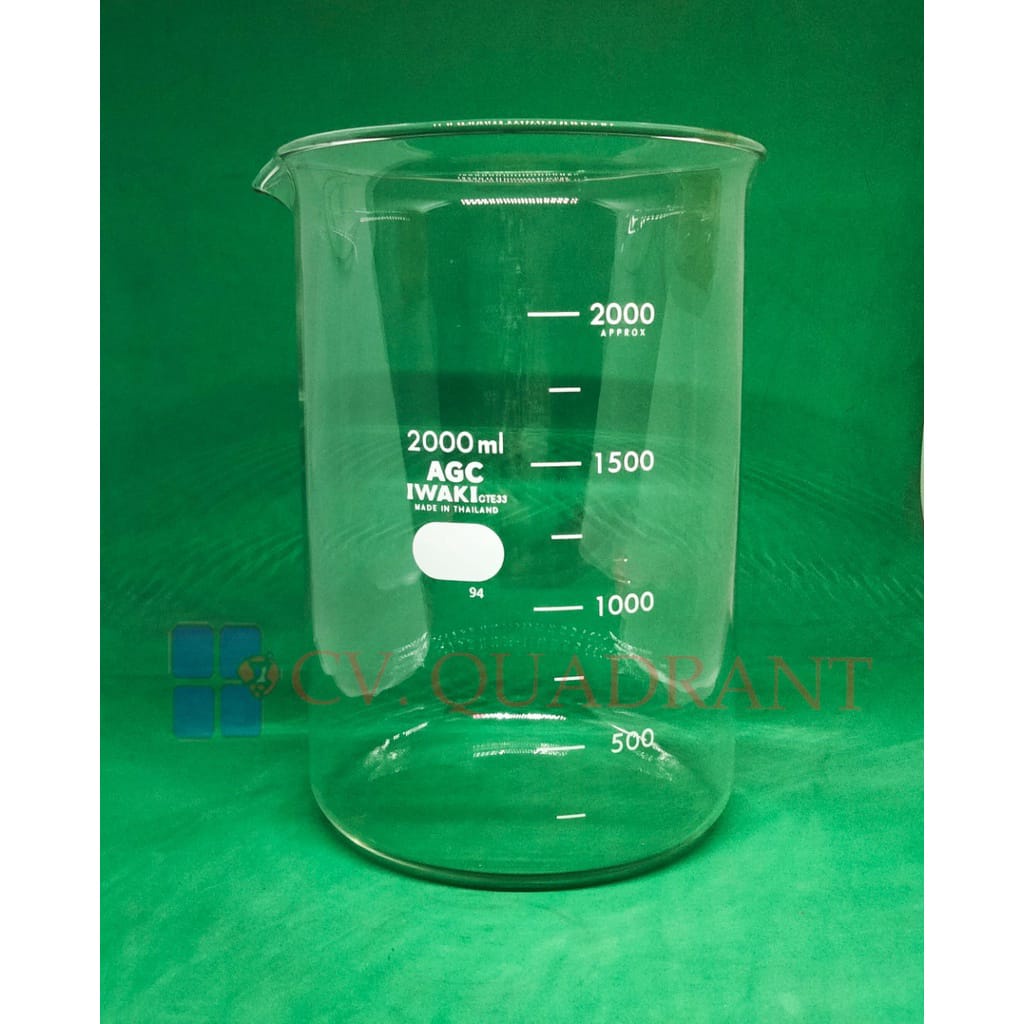 Jual Beaker Glass / Gelas Kimia 2000ml IWAKI | Shopee Indonesia