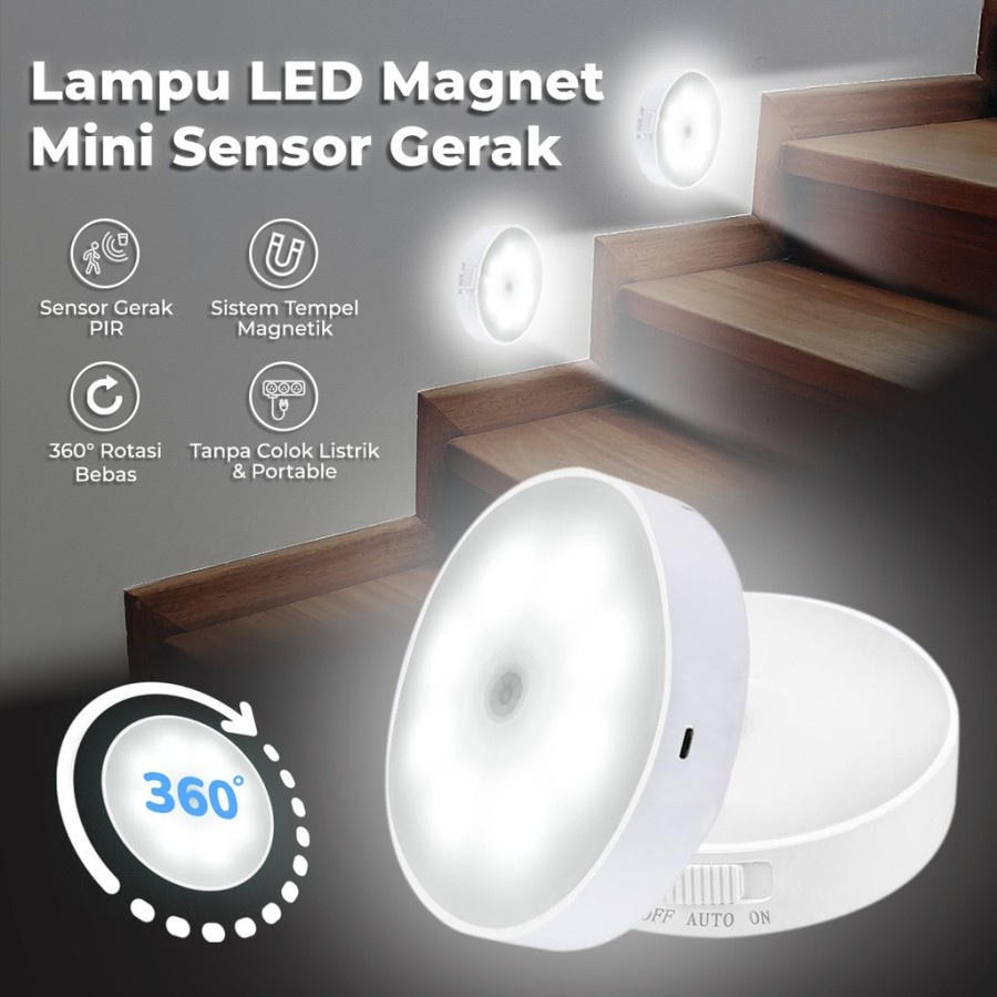 Jual Lampu Sensor Gerak Lampu DARURAT Tempel Tangga Lemari LED Sensor ...