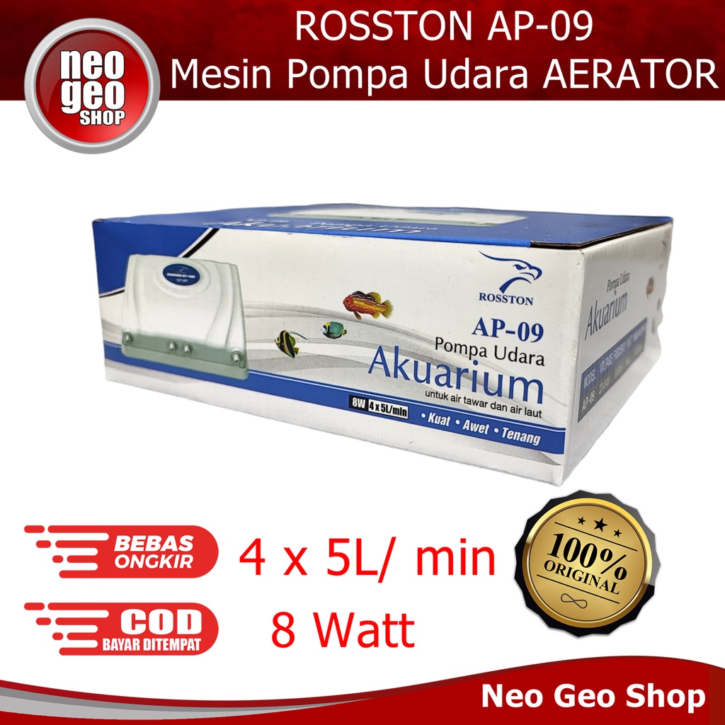 Jual ROSSTON MARVIN AP 09 AP09 Aerator 4 Lubang Pompa Air Pump Aquarium ...