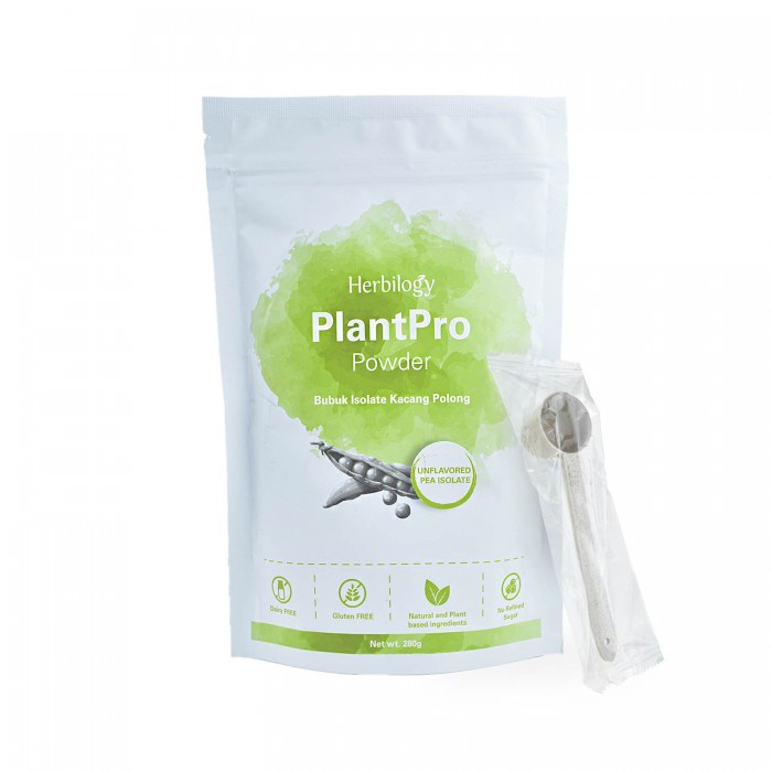 Jual Herbilogy PlantPro Powder-Unflavored 280gr (Plant Protein ...