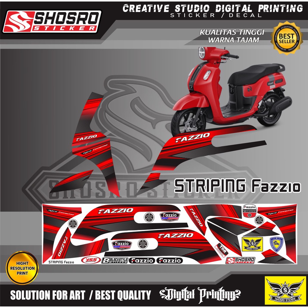 Jual STRIPING FAZZIO / STIKER MOTOR FAZZIO / VARIASI MOTOR NEW FAZZIO 2022 POLET MOTIF FAZZIO ...