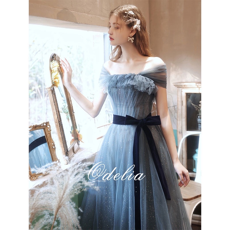 Jual Gaun malam rok perempuan baru elegan temperamen panjang siswa ...