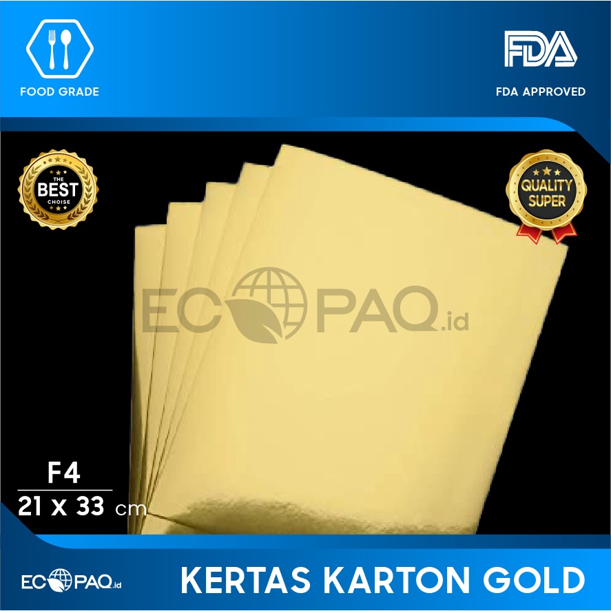 Jual Karton Emas - Kertas Emas - Gold Paper -21x33 cm (F4) (22 lb ...