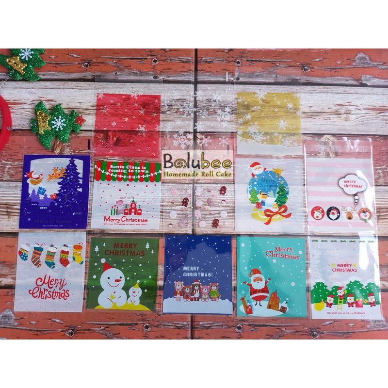 Jual Plastik Cookies Natal 10 pcs 10x10 cm Kemasan Biskuit OPP Seal ...