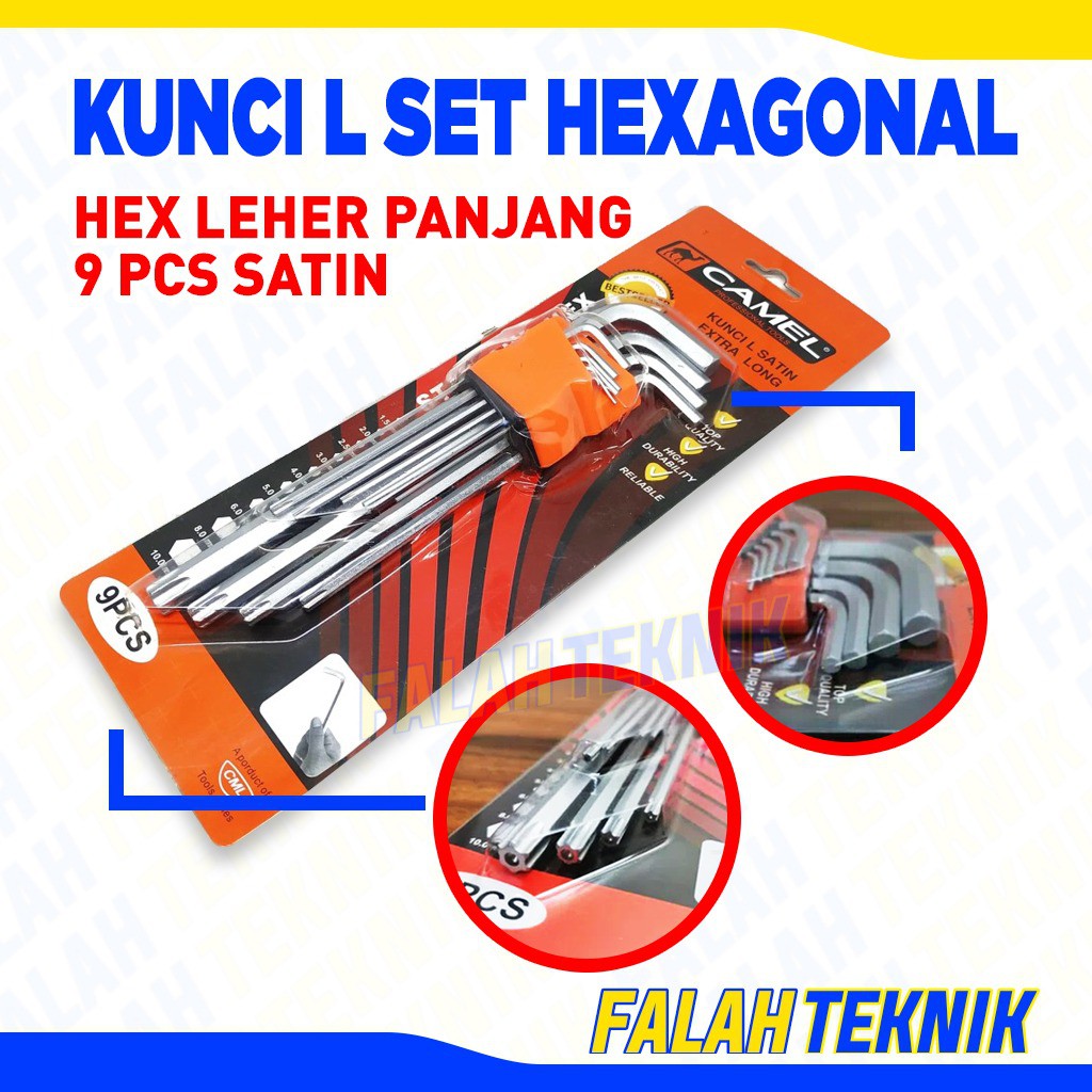 Jual Camel Kunci L Kombinasi Hexagonal-Bintang Hex Key Combination 9 ...