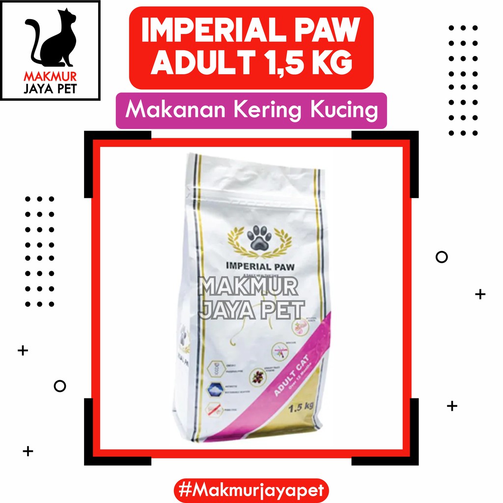 Jual Imperial Paw Adult 1,5 kg / Makanan Kering Kucing | Shopee Indonesia