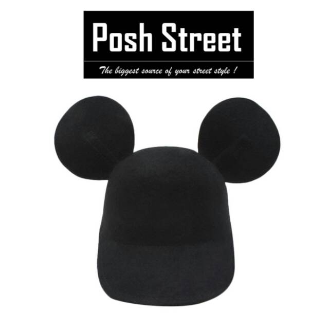 Jual Topi Fashion Mickey mouse hat Telinga kuping tikus black/hitam ...