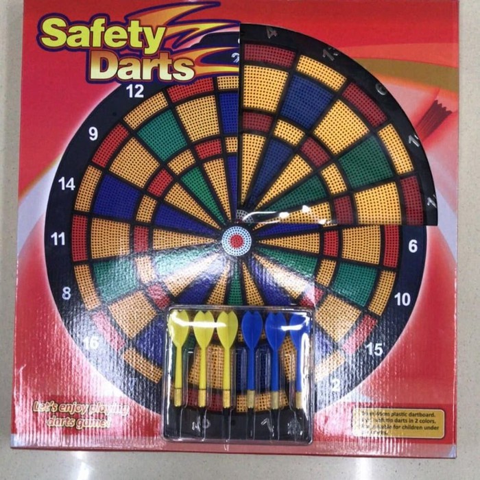 Jual Safety Dart Board Game / Papan Dart Plastik - Besar uk 45 cm ...