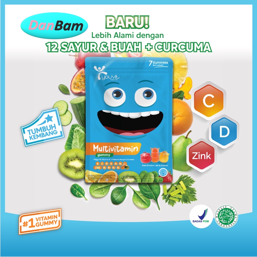 Jual Youvit Multivitamin Anak 1 Sachet dengan Vit.C, D, Zink, Sayur ...