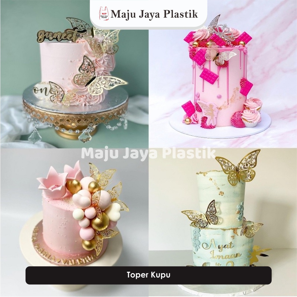 Jual TOPPER HIASAN KUE BENTUK KUPU EMAS GOLD 3D TOPPER CAKE KUE ...