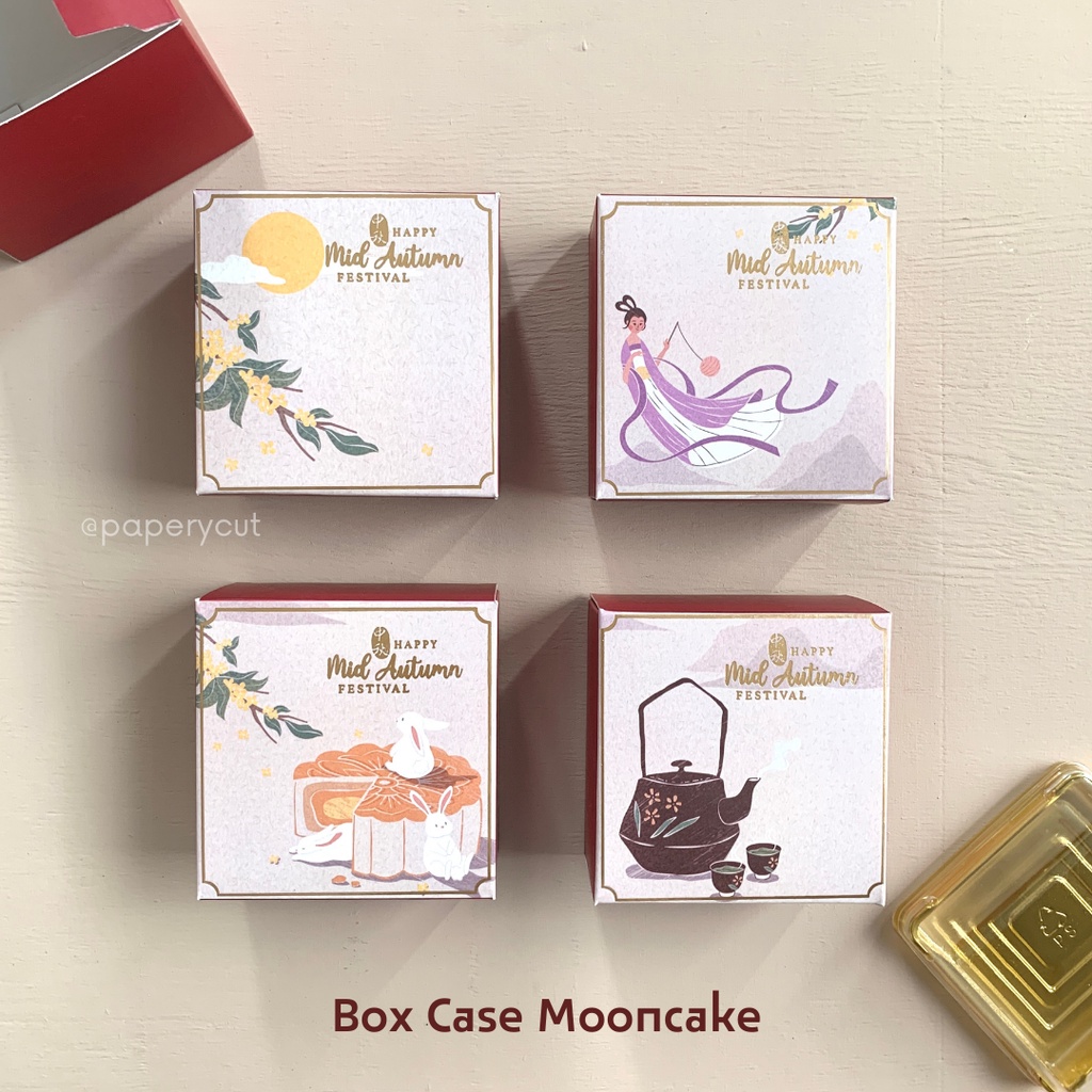 Jual Box Dus Case isi Kue Bulan Mooncake Festival Mid Autumn 9 x 9 x 4 ...