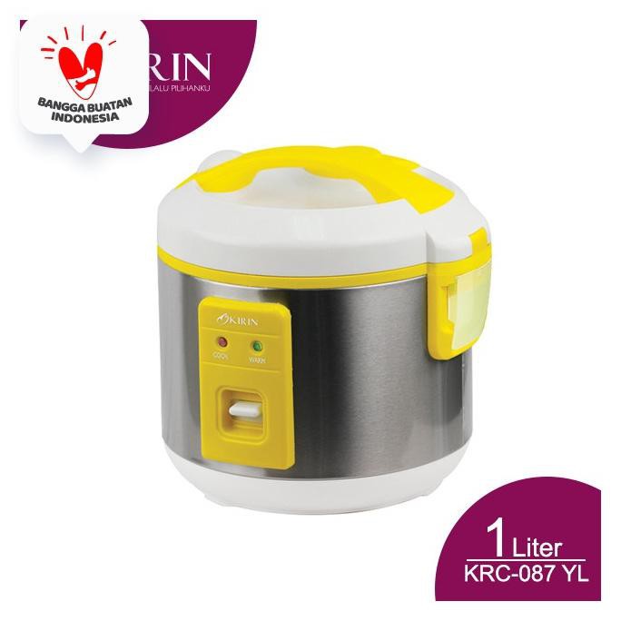 Jual KIRIN RICE COOKER 1.0 LITER |KRC-087 Non-Stick - Kuning | Shopee Indonesia