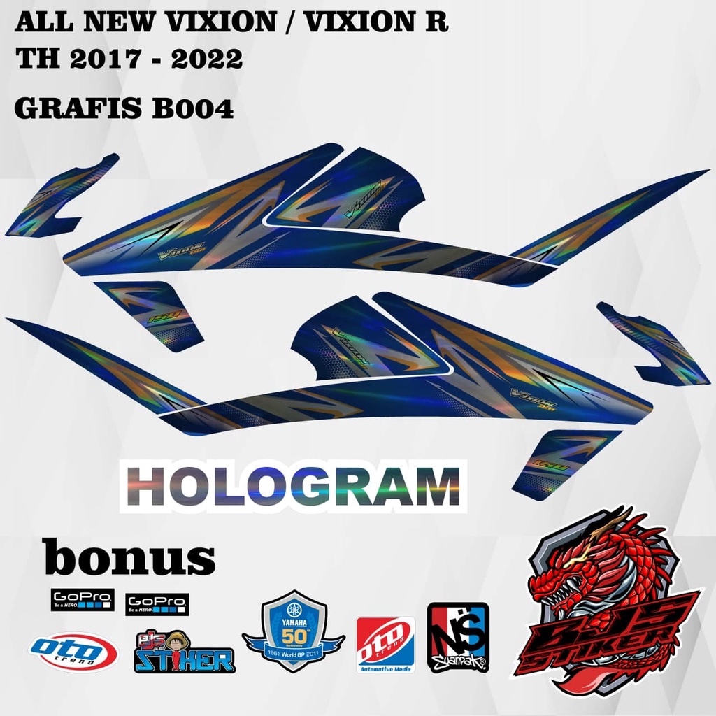 Jual [COD] Stiker Sticker Striping hologram yamaha all New Vixion ...
