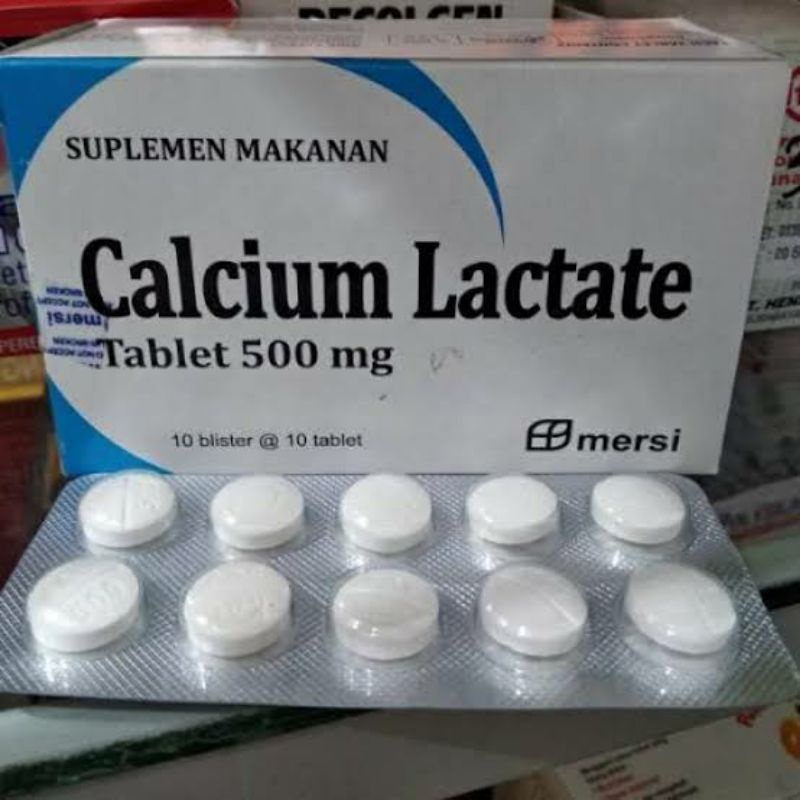 Jual Calcium Lactate mersi 500 mg Tablet - Suplemen Makanan / Per Strip ...
