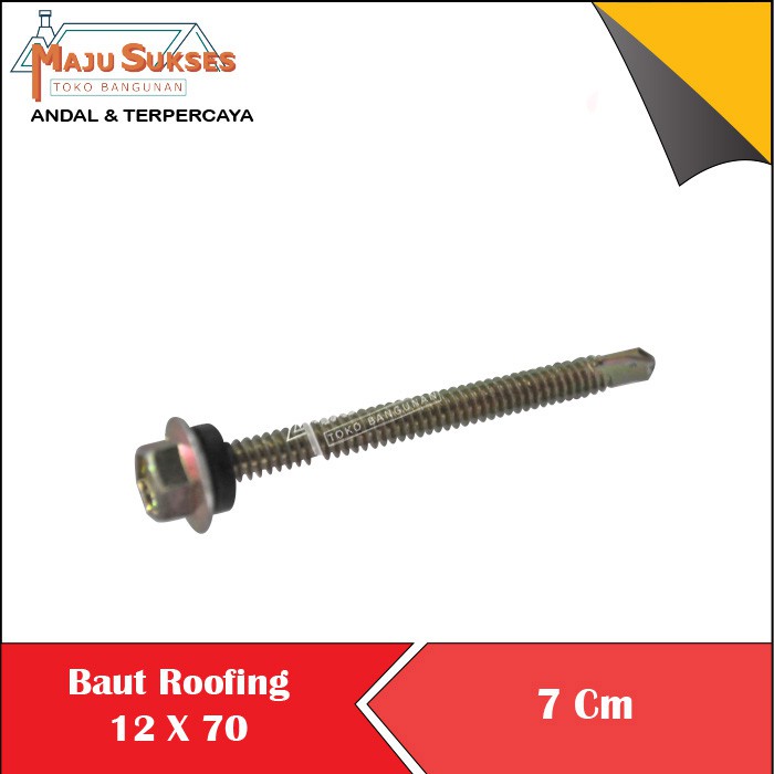 Jual BAUT BAJA RINGAN 12 X 70 (7 CM) BAUT ROOFING 12X70 SEKRUP BAJA ...