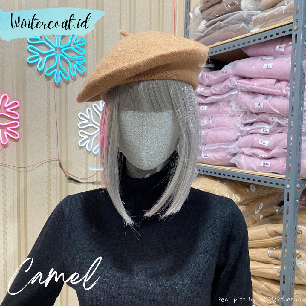 Jual Beret Hat Import Fuji wool topi winter hangat beanie kupluk murah ...