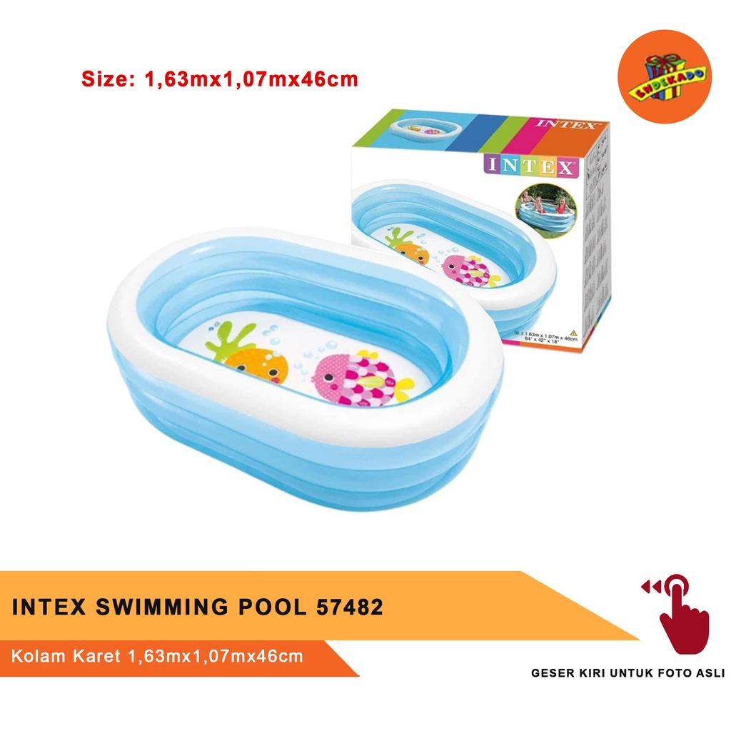 Jual KOLAM RENANG - KOLAM KARET INTEX OVAL 1,63m x 1,07m x 46cm | Shopee Indonesia