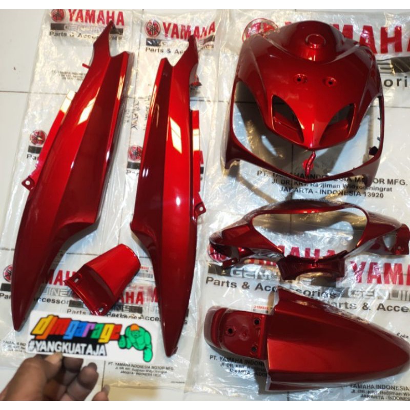 Jual body mio smile merah maron original yamaha bodi mio smile fulset ...