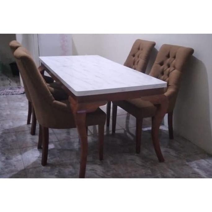 Jual Meja Makan Set 4 Kursi Top Table Hpl Marmer Yuninurani129 | Shopee ...