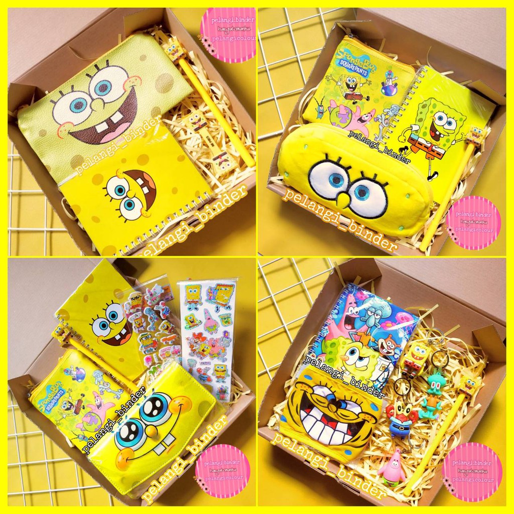 Jual Paket Alat Tulis Spongebob/ Paket box spongebob/ Paket Kado Anak ...