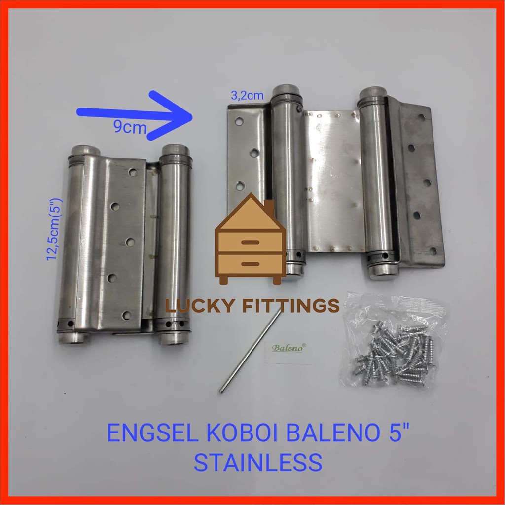 Jual 5" inch Engsel Koboi STAINLESS / Koboy Engsel Pintu Lipat Dua Arah ...